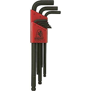 Bondhus 10999 Set of 9 Balldriver L-wrenches, ProGuard Finish, sizes 1.5-10mm