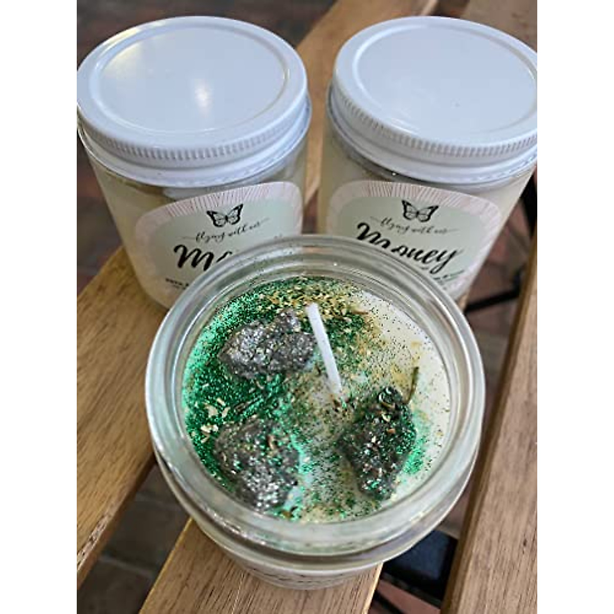 6 OZ Money & Abundance Intention Crystal Candle