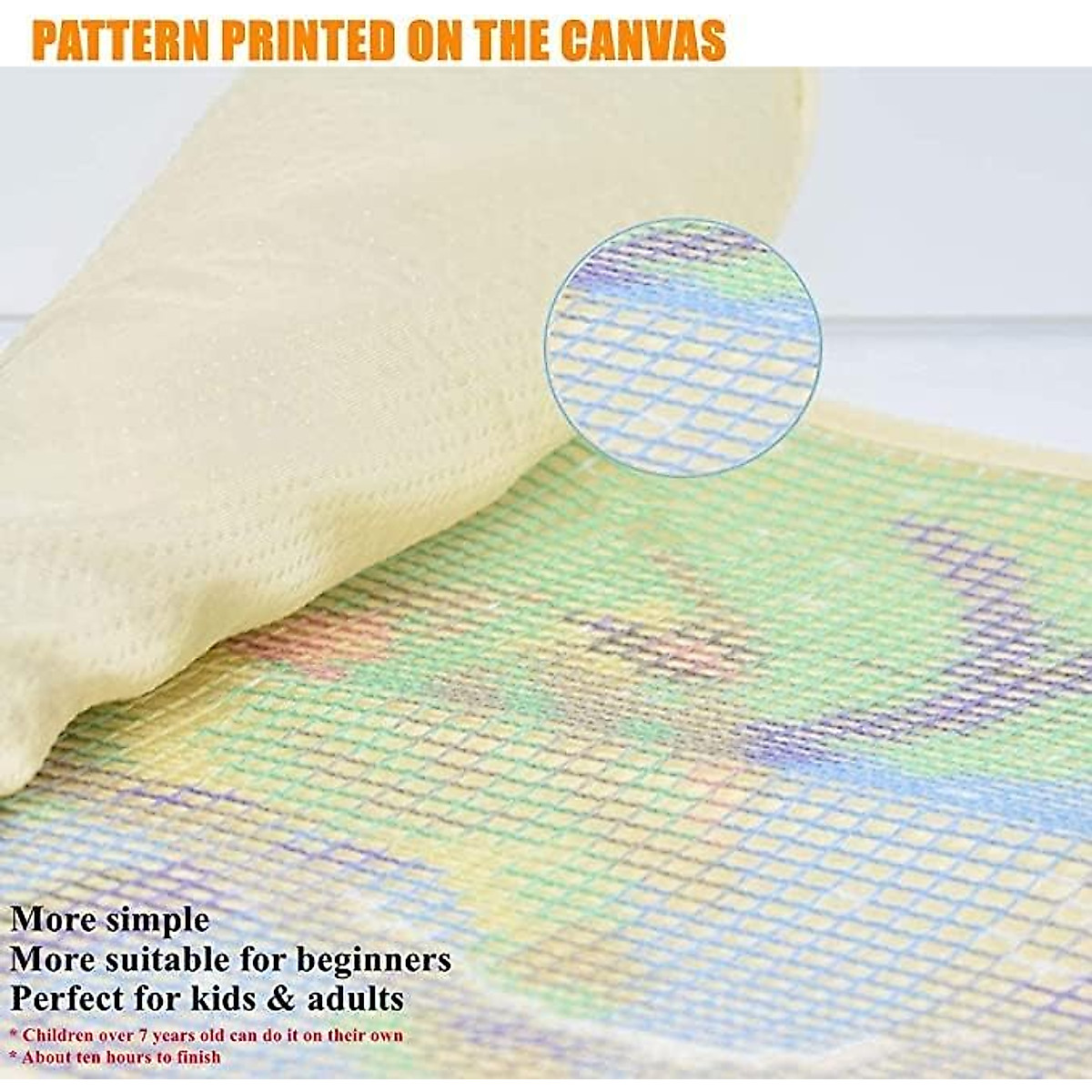 Crow Raven Moon Night Latch Hook Pillowcase Kits for Adults and Starter DIY Cushion Throw Pillow Cross Stitch Latch Hook Rug Kits with Preprinted Canvas Crochet Yarn Kits Needlework Crafts 17'' X 17''