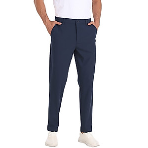 MoFiz Lightweight Slim Fit Golf Pants Stretch Pants Works Dress Comfort Light Trousers for Traveling Navy Size 34W