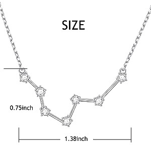 Constellation Necklace 925 Sterling Silver CZ Horoscope Zodiac Constellation Pisces Pendant Necklace for Women,18"