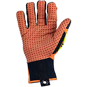 Ironclad mens Cut Resistant Work Gloves, Orange - Yellow Tpr, Large Pack of 1 US