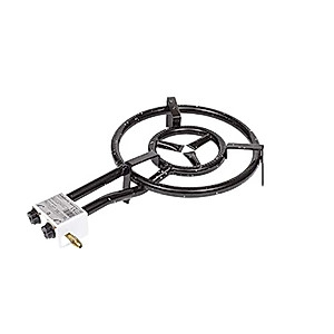 Mabel Home Paella Pan + Paella Burner and Stand Set on Wheels + Complete Paella Kit for up to 14 Servings - 15.75 inch Gas Burner + 18 inch Enamaled Steel Paella Pan