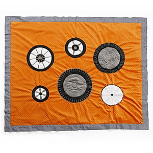 One Grace Place Teyo's Tires 3 Piece Infant Set, Black/White/Grey/Orange