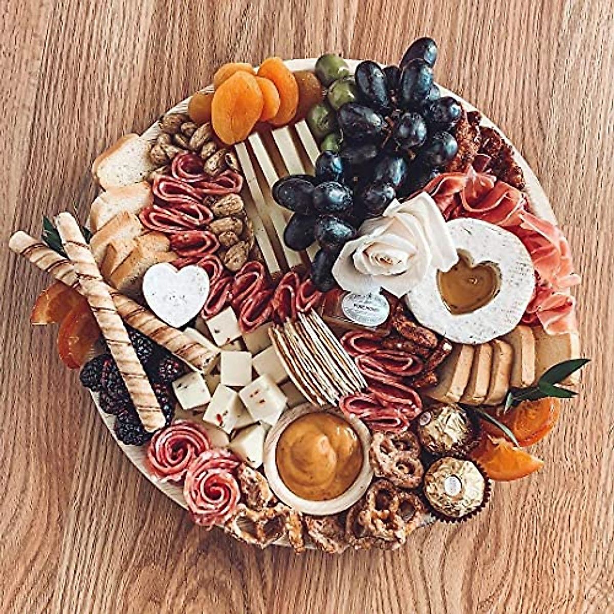 Charity Leaf Disposable Palm Leaf 14" Round Trays (10 pieces) Bamboo Like Serving Platters, Disposable Boards, Eco-Friendly Dinnerware For Weddings, Catering, Events