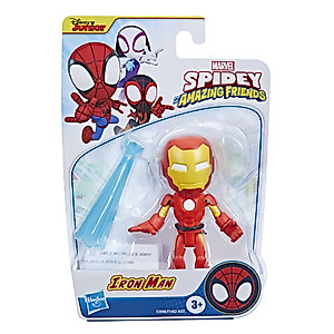 Marvel Spidey and His Amazing Friends Iron Man Action Figure with Accessory, 4-Inch, Preschool Super Hero Toys, Christmas Stocking Stuffers for Kids, Ages 3+