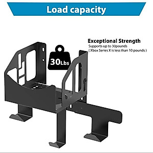 Wall Mount for Xbox Series X (with accessories installed near the TV), wall mount metal bracket kit for Xbox system,Controller Holder & Headphone Hanger,Black.