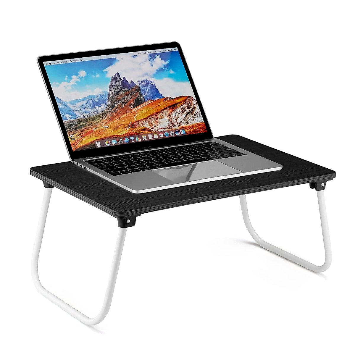 Ruxury Folding Lap Desk Laptop Stand Bed Desk Table Tray, Breakfast Serving Tray, Portable & Lightweight Mini Table, Lap Tablet Desk for Sofa Couch Floor - Black