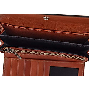 Mauzari Geneva Women's Tooled Leather Wallet (Obsidian)
