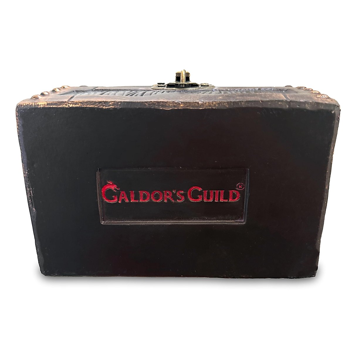 Galdor's Guild Mimic Dice Chest Storage Box | Free Lock & Key | Compatible with Dungeons & Dragons Players, Dungeon Master/DM RPG Gaming | Holder Vault Case | Holds 4 Sets of Polyhedral Dice (Regular)
