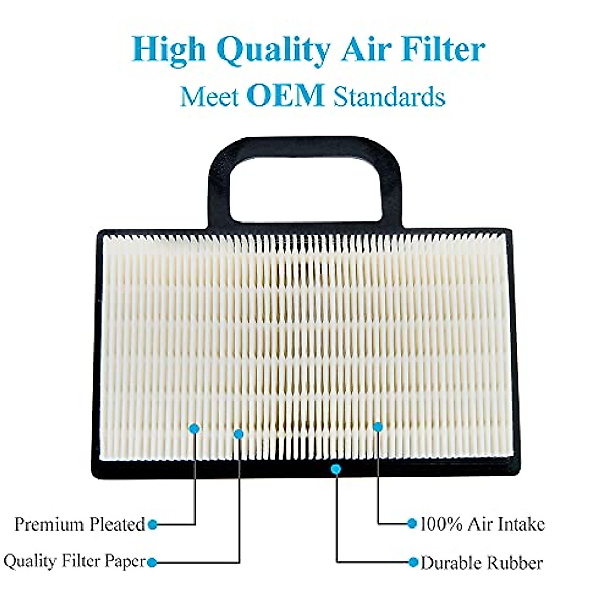 HEYZLASS 2 Pack MIU11286 Air Filter, Compatible with John Deere GY20575 L111 L118 L120 LA120 LA130 LA135 LA140 LA145 D130 D140 18-26 HP Intek V-Twin Lawn Mower Tractor Air Filter with Fuel Filter