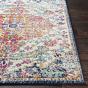 Artistic Weavers Odelia Vintage Bohemian Area Rug,5'3" x 7'3",Orange/Navy