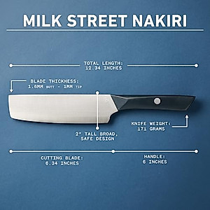 Milk Street 6.75-inch Nakiri Knife by Christopher Kimball, 1.4116 German Steel Nakiri Chef Knife, Ideal for Home Kitchen, Renowned Milk Street Nakiri Knives