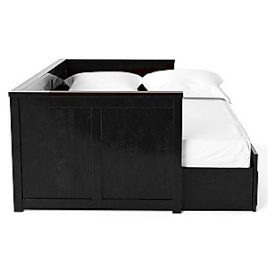 Pemberly Row Full Panel Storage Daybed in Black
