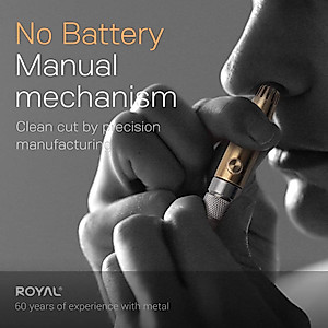 ROYAL [Made in Korea] Premium Nose Hair Trimmer for Men Freikugel, Manual, Battery-Free, Brass & Stainless Steel, Waterproof, Painless with a Patented Mechanism ET-32