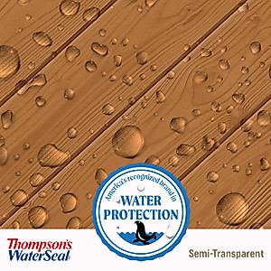 Thompson’s WaterSeal Semi-Transparent Waterproofing Wood Stain and Sealer, Desert Tan, 1 Gallon
