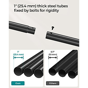 SONGMICS Double Rods Clothes Rack with Wheels, Clothing Rack for Hanging Clothes, Heavy Duty Garment Rack with Mesh Storage Shelf, 2 Brakes, Each Top Rail Holds up to 77 lb, Black UHSR26BKV1