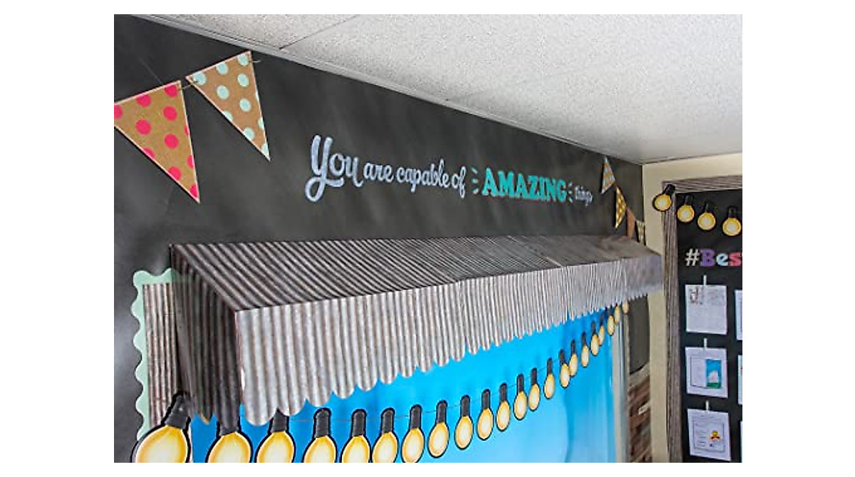 Teacher Created Resources Corrugated Metal Awning – Stylish Classroom Decor