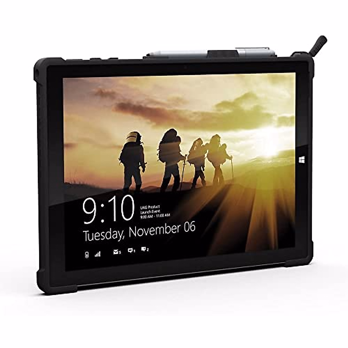 URBAN ARMOR GEAR UAG Designed for Microsoft Surface Pro 7 Plus, Pro 7, Pro 6, Pro 5th Gen (2017) (LTE), Pro 4 Feather-Light Rugged [Black] Aluminum Stand Military Drop Tested Case