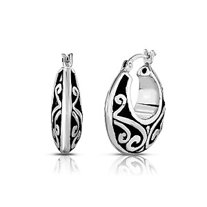 Savlano 925 Sterling Silver Small Round Hoop Earrings for Women