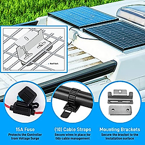 Serenelife 200 Watt Portable Solar Panel Kit, 2 Pcs 100W Monocrystalline Set with 30A PWM Controller