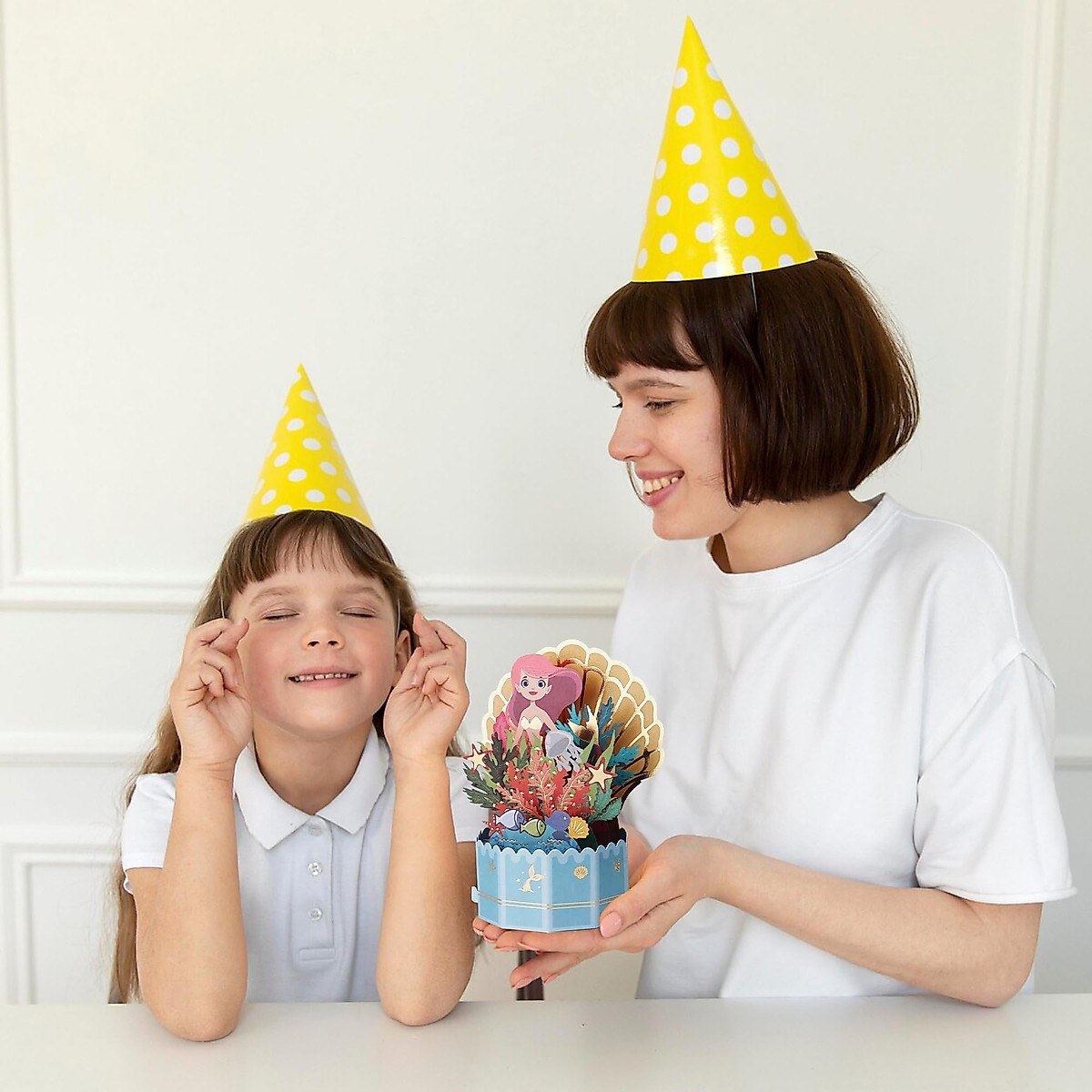 Giiffu The Little Mermaid Pop Up Card, Pop Up Birthday Card for kids, 3D Birthday Greeting Card, Birthday Pop Up Cards for Daughter or Sister, 3D Birthday Card with Envelope, Celebration Card