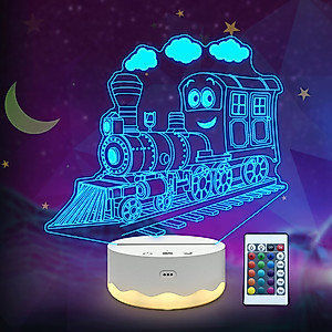 Kids Water Bottle Train Theme + Train Night Light