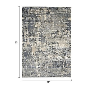 Nourison Concerto Abstract Grey/Beige 5'3" x 7'3" Area -Rug, Easy -Cleaning, Non Shedding, Bed Room, Living Room, Dining Room, Kitchen (5x7)