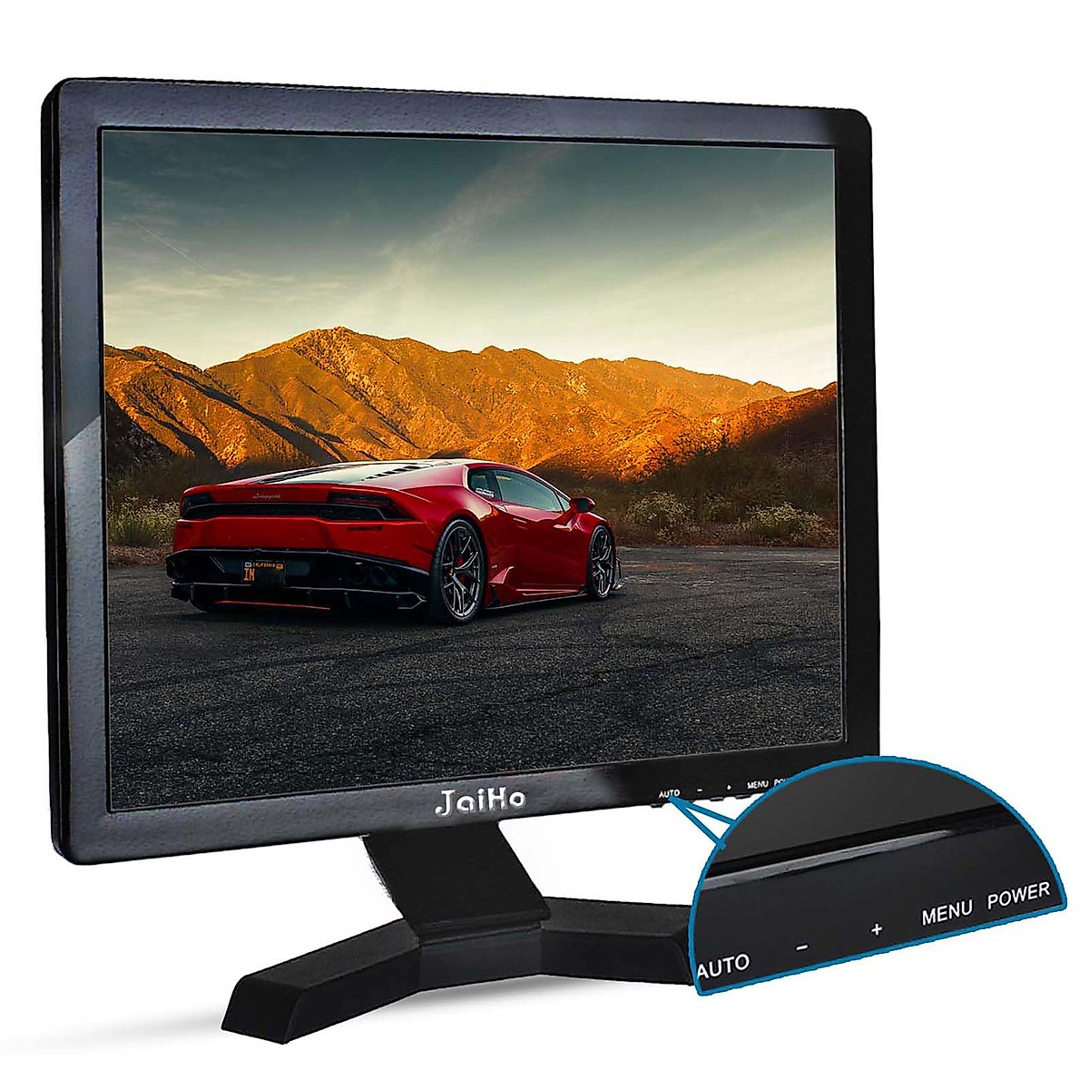 JaiHo 17 Inch PC Monitor TFT LCD Monitor - 1280 x 1024 Resolution 4:3 HDMI Monitor Color Display Screen with HDMI/VGA/BNC/AV/USB Earphone Input, Built-in Dual Speakers, Black