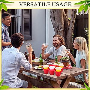 Uiifan 4 Pcs Drink Carrier Plastic Cup Holder Portable Drink Holder Reusable Cup Carrier with Compartment and Handle Food Delivery Accessories for Coffee Beverage Storage Organization Service Supplies