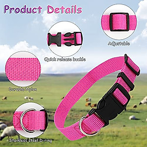 GINDOOR 5 Pack Goat Collars with Bells, Cow Horse Sheep Grazing Copper Bells and Adjustable Nylon Collar Set Pet Anti-Lost Loud Bronze Bell for Small Farm Animal Goat Sheep Cow Accessories