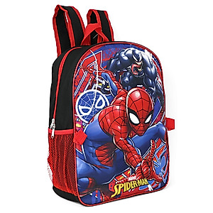 Ruz Spiderman Boys 16 Inch Backpack (Red-Blue)