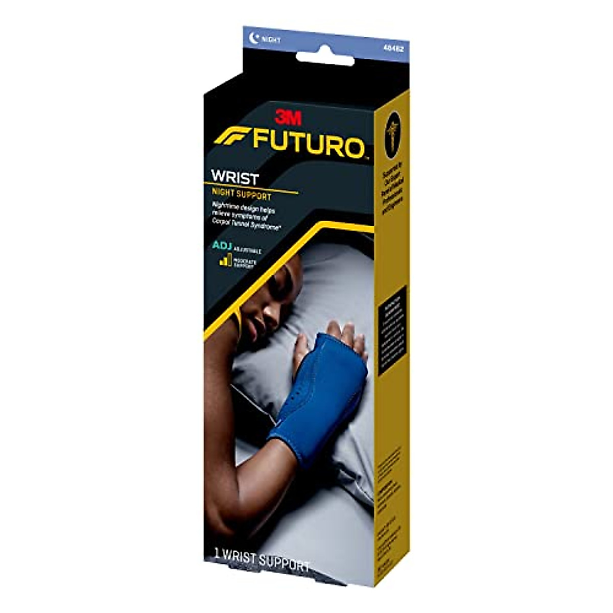 FUTURO Night Wrist Support, Helps Provide Nighttime Relief of Carpel Tunnel Symptoms, Breathable, One Size