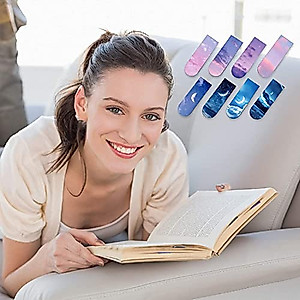Magnetic Bookmarks Magnet Book Markers Assorted Page Markers Durable Magnetic Page Clips for Women Men and Book Lover (Moon)