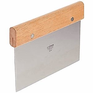 Winware Stainless Steel Dough Scraper with Wood Handle