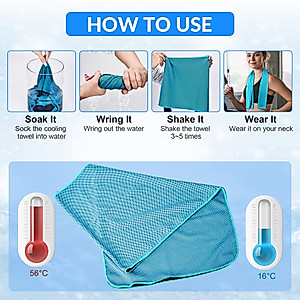 ExTowel Excellent Cooling Towels Neck and Face,(40" x 12") Bulk Ice Towel,Soft Breathable Cooling Towels for Hot Weather,Athletes,Yoga,Gym,Workout,Sports,Camping,Microfiber Cold Towels 4pack