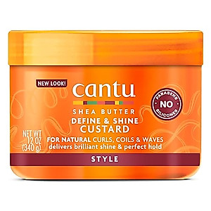 Cantu Define & Shine Custard with Shea Butter for Natural Hair, 12 oz (Packaging May Vary)