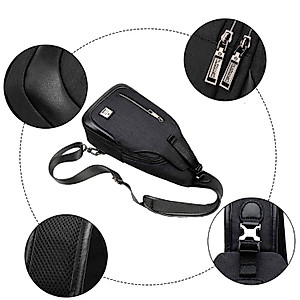 tuowan Small Sling Bag Crossbody Backpack Over the Shoulder Bag for Men Women Travel Outdoors, Lightweight Sling Purse Chest Pack (Small, Black)