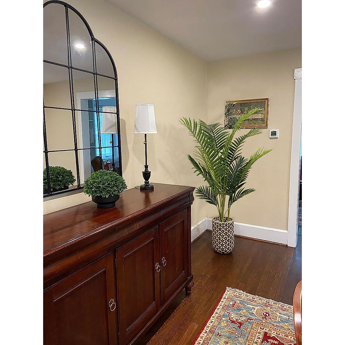 Aveyas 5ft Artificial Palm Tree for Home Decor, 5 Feet Faux Plant Fake Silk Tropical Kentia Areca Trees with Pot for Indoor Outdoor House Living Room Office Garden (5 ft Tall)