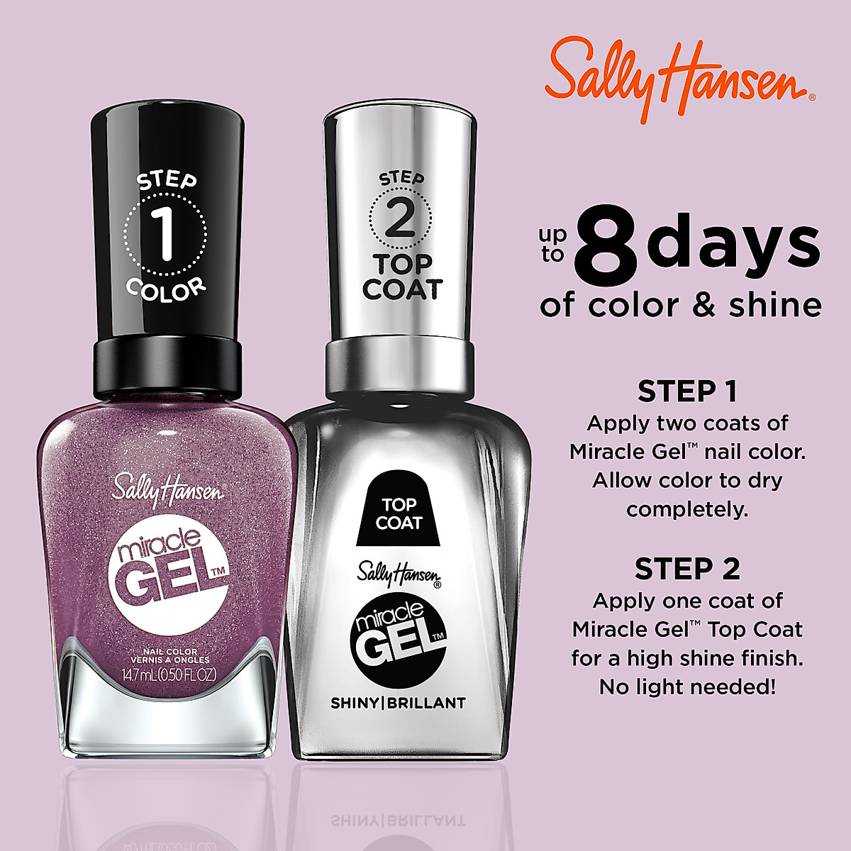 Sally Hansen Miracle Gel Nail Polish, Shade Metro Midnight #564