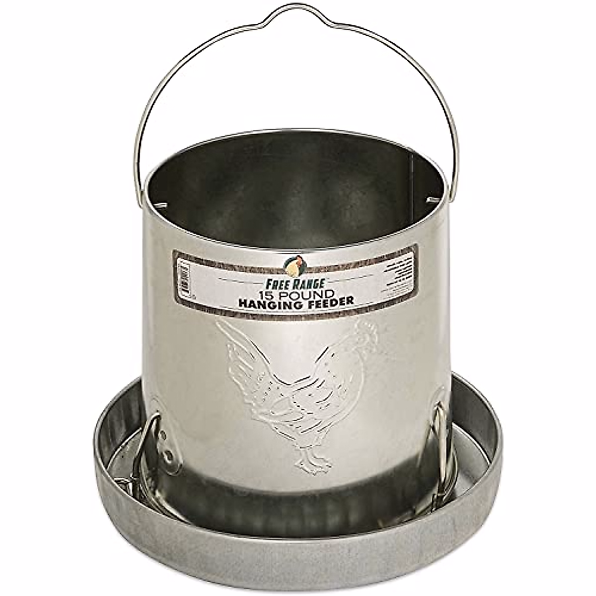 Harris Farms 1000293 Galvanized Hanging Poultry Feeder, 15 lbs, Metal