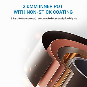 Midea Rice Cooker 6-Cup Uncooked, Induction Heating & Fuzzy Logic Technology, 24h Dealy Start & Keep Warm, Non Stick Rice Cookers, 3L