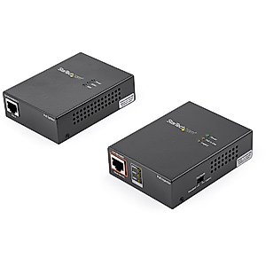 StarTech.com 1 Port GbE PoE Injector & Splitter Kit - 60W High Power Over Ethernet Injector 100m/12-24V DC Splitter 802.3bt Midspan Single Port Ultra PoE LAN/RJ45 Security/Monitoring (UPOESPLT1G)