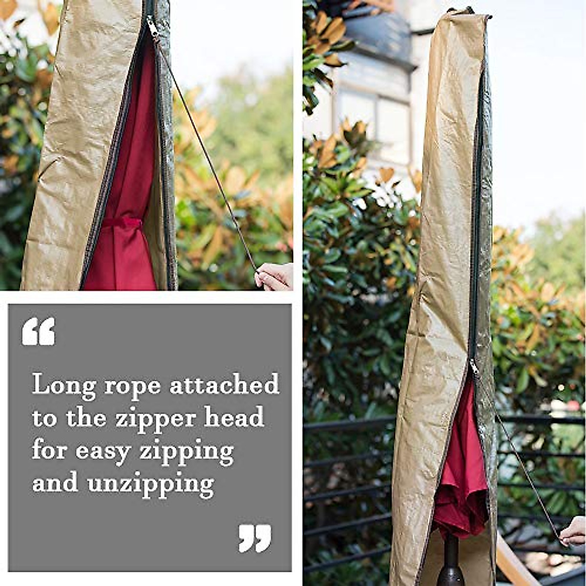 Abba Patio Market Patio Umbrella Cover, 11 Ft, Brown