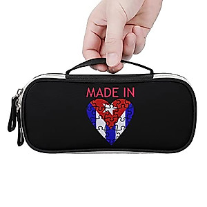 Made in Cuba Printed Pencil Case Bag Stationery Pouch with Handle Portable Makeup Bag Desk Organizer
