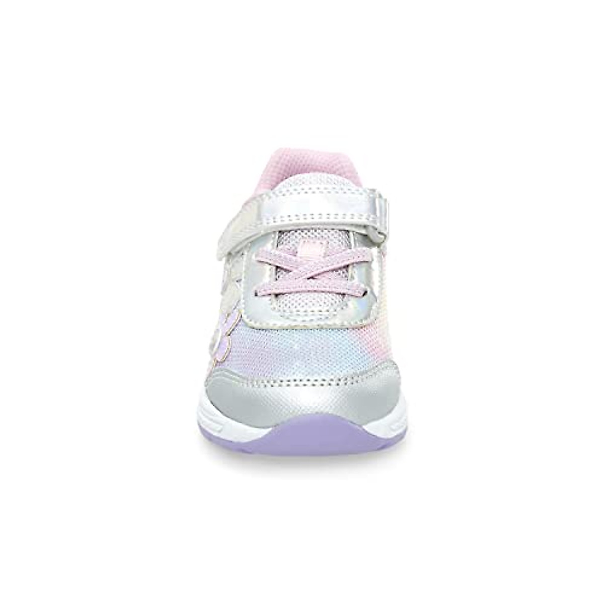 Stride rite Girls SR Lighted Glimmer Sneaker, Iridescent, 10 Wide Toddler