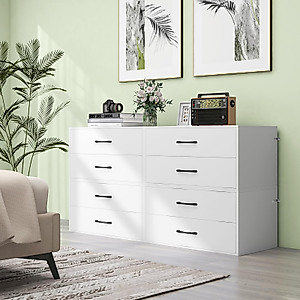 Giantex Dressers Stackable 2 Drawer Horizontal Organizer W/Handles Dresser Tower for Bedroom, Living Room, Office Supplies,Closet 2-Drawer Storage Cube (1, White)