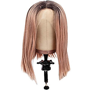 BHD BEAUTY Cork Canvas Block Mannequin Head Wig Display Styling With Mount Hole 22"(Canvas Head+Head Stand+T Pins+C Needles+Wig Caps+Thread +Clips)