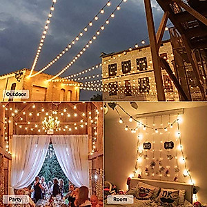 Brightown Outdoor String Lights 25FT G40 Globe Patio Lights with 27 Edison Glass Bulbs(2 Spare), Waterproof Connectable Hanging Light for Backyard Porch Balcony Party Decor, E12 Socket Base, Black