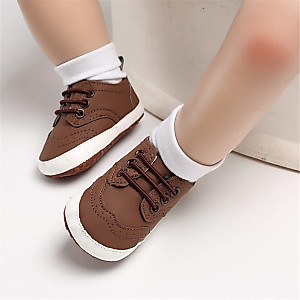 LAFEGEN Baby Boys Girls Classic PU Leather Loafers Soft Sole Oxford Dress Shoes First Walking Flat Moccasins Casual Sneaker(6-12 Months Infant 07 Brown)